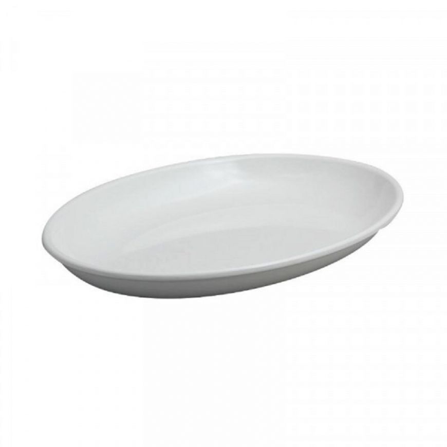 PIATTO DA PORTATA OVALE BIANCO IN MELAMINA 40 X 29 CM