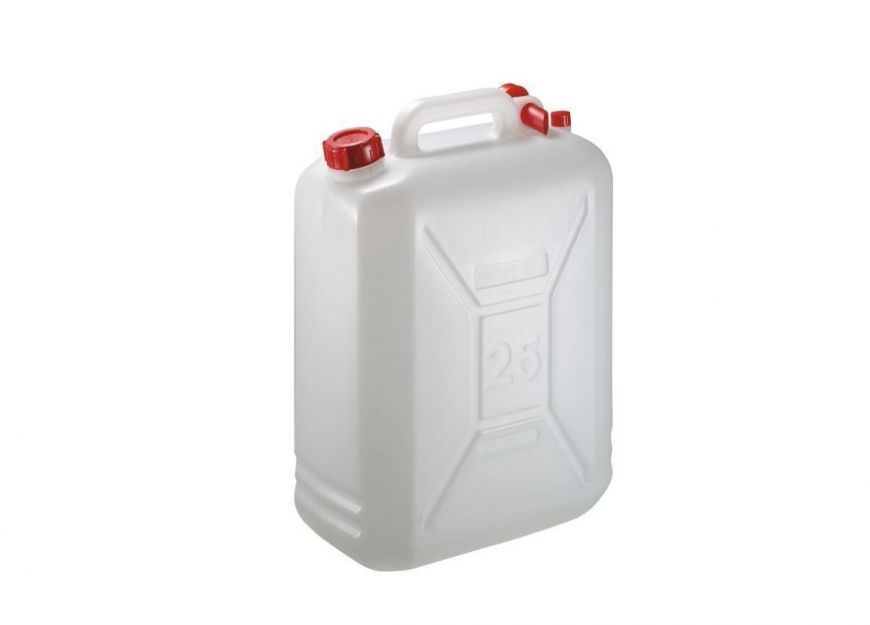 TANICA IN PLASTICA CON TAPPO ROSSO 5 LITRI