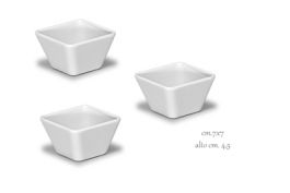 COPPETTA QUADRA IN MELAMINA BIANCA 7 X 7 CM