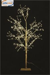 ALBERO METALLO ORO LUMINOSO 375 NANO LED LUCE CALDA H 90