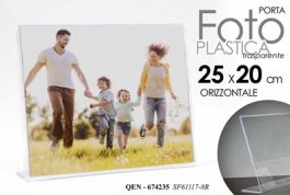 CORNICE PORTAFOTO TRASPARENTE PLASTIFICATA 25X20 CM